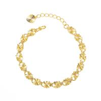 China 2021 New Bracelet Copper Alloy 24 K Gold Plating Four Leaf Cover Heart-Shaped for sale