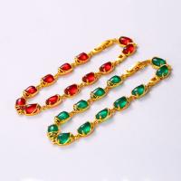 China 2021 New Bracelet Copper Alloy 24 K Gold Plating with Artificial Jasper for sale