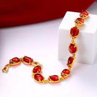 China 2021 New Bracelet Copper Alloy 24 K Gold Plating with Artificial Jasper for sale