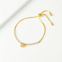 China 2021 Hot Bracelet Copper Alloy 24 K Gold Plating with Zircon for sale