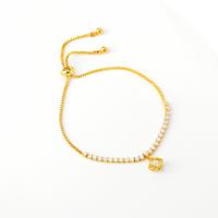 China 2021 Hot Bracelet Copper Alloy 24 K Gold Plating with Zircon for sale
