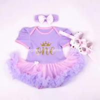 China 2021 Hot Selling Baby Girl Cotton Romper Set Newborn Baby Wear Sweet Suit Shoes Hair Accessory for sale