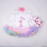China 2021 Hot Selling Baby Girl Cotton Romper Set Newborn Baby Wear Sweet Suit Shoes Hair Accessory for sale