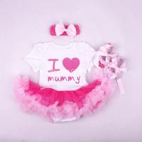 China 2021 Hot Selling Baby Girl Cotton Romper Set Newborn Baby Wear Sweet Suit Shoes Hair Accessory for sale
