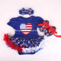 China 2021 Hot Selling Baby Girl Cotton Romper Set Newborn Baby Wear Sweet Suit Shoes Hair Accessory for sale