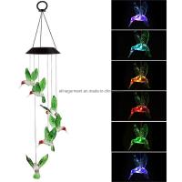 China LED Solar Light Hummingbird Wind Chime Changing Color Waterproof Six Hummingbird Wind Chimes for Home Party Outdoor Night Garden Decoration for sale