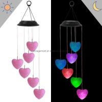 China LED Solar Light Ball Wind Chime Changing Color Waterproof Star Heart Wind Chimes for Home Party Outdoor Night Garden Decoration for sale