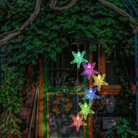 China LED Solar Light Ball Wind Chime Changing Color Waterproof Star Heart Wind Chimes for Home Party Outdoor Night Garden Decoration for sale