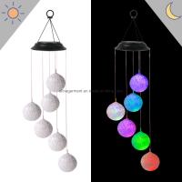 China LED Solar Light Ball Wind Chime Changing Color Waterproof Star Heart Wind Chimes for Home Party Outdoor Night Garden Decoration for sale