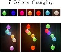 China LED Solar Light Ball Wind Chime Changing Color Waterproof Star Heart Wind Chimes for Home Party Outdoor Night Garden Decoration for sale