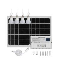 China Portable Solar Energy Home Power Solar System for Home Lighting and Phone Charging 12W Solar Panel 4 LED Bulbs 2021 for sale