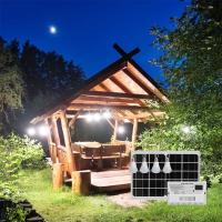China Portable Solar Energy Home Power Solar System for Home Lighting and Phone Charging 12W Solar Panel 4 LED Bulbs 2021 for sale