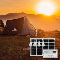 China Portable Solar Energy Home Power Solar System for Home Lighting and Phone Charging 12W Solar Panel 4 LED Bulbs 2021 for sale