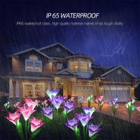 China Garden Decoration LED Solar Lily Colorful Lights Solar Flower Landscape Courtyard Lawn Lamp for sale