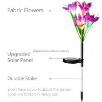 China Garden Decoration LED Solar Lily Colorful Lights Solar Flower Landscape Courtyard Lawn Lamp for sale