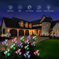 China Garden Decoration LED Solar Lily Colorful Lights Solar Flower Landscape Courtyard Lawn Lamp for sale