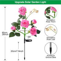 China 2021 Amazon Hot Sales Solar Rose LED Flower Light Multicolor Rose Outdoor Waterproof Garden Decorative Lamp for sale