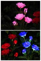 China 2021 Amazon Hot Sales Solar Rose LED Flower Light Multicolor Rose Outdoor Waterproof Garden Decorative Lamp for sale