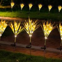 China Garden Decoration LED Solar Simulation Rice Colorful Lights Solar Flower Landscape Courtyard Lawn Lamp for sale