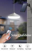 China Lampu Energy LED Circlar Lamp Remote Solar Powered Pendant Ceiling Light Square Sola Lighting Outdoor for sale