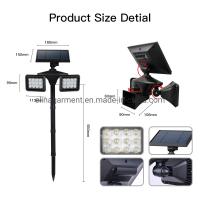 China New Arrival 24 LED Solar Spotlight Double Heads Lawn Light Outdoor Garden Solar LED Spike Spot Lights 2021 for sale