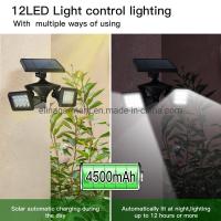 China New Arrival 24 LED Solar Spotlight Double Heads Lawn Light Outdoor Garden Solar LED Spike Spot Lights 2021 for sale