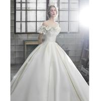 China Wedding Dress Hot Selling Embroidery Satin Bridal Dress Evening Party Mermaid Frock Bridesmaid Gowns Vestido De Noiva Customized for sale