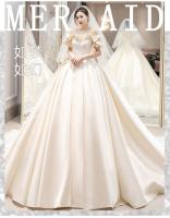 China Wedding Dress Hot Selling Embroidery Satin Bridal Dress Evening Party Mermaid Frock Bridesmaid Gowns Vestido De Noiva Customized for sale