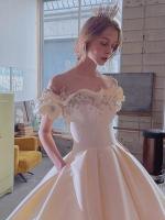 China Wedding Dress Hot Selling Embroidery Satin Bridal Dress Evening Party Mermaid Frock Bridesmaid Gowns Vestido De Noiva Customized for sale