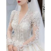 China Customized OEM High Quality Wedding Dress Bridal Dress Lace Hand-Made Dress for sale