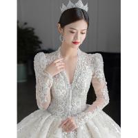China Customized OEM High Quality Wedding Dress Bridal Dress Lace Hand-Made Dress for sale