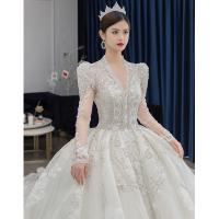 China Customized OEM High Quality Wedding Dress Bridal Dress Lace Hand-Made Dress for sale