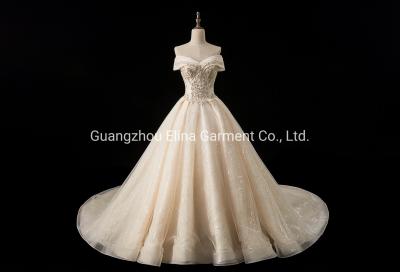 China Hot Selling Bridal Dress 2021 Lace Sequined Wedding Dress Bride Gowns Plus Size Trailing or Column Vestido De Noiva for sale