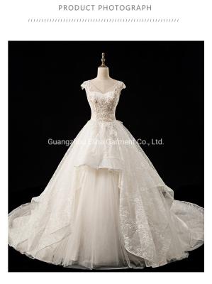 China Hot Selling Bridal Dress 2021 Sequined Lace Fluffy Wedding Dress Bride Gowns Plus Size Trailing or Column Vestido De Noiva for sale