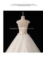 China Hot Selling Bridal Dress 2021 Sequined Lace Fluffy Wedding Dress Bride Gowns Plus Size Trailing or Column Vestido De Noiva for sale