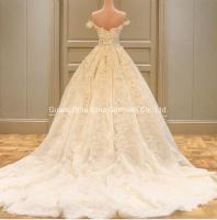 China 2021 Hot Selling Bridal Dress Flowers Lace Wedding Dress Bride Gowns Trailing Vestido De Noiva for sale