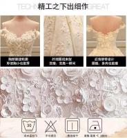 China 2021 Hot Selling Bridal Dress Flowers Lace Wedding Dress Bride Gowns Trailing Vestido De Noiva for sale