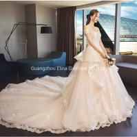 China 2021 Hot Selling Bridal Dress Fluffy Lace Wedding Dress Bride Gowns Trailing Vestido De Noiva for sale