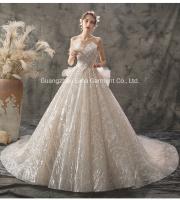 China 2021 Western Strapless Hot Selling Bridal Dress Lace Wedding Dress Bride Gowns Trailing Vestido De Noiva for sale