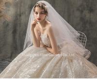 China 2021 Western Strapless Hot Selling Bridal Dress Lace Wedding Dress Bride Gowns Trailing Vestido De Noiva for sale