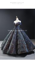 China 2021 Western Hot Selling Sparkles Fluffy Bridal Dress 2021 Evening Party Frock Bride Gowns Plus Size Vestido De Noiva for sale