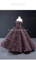 China 2021 Western Hot Selling Sparkles Fluffy Bridal Dress 2021 Evening Party Frock Bride Gowns Plus Size Vestido De Noiva for sale