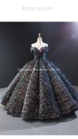 China 2021 Western Hot Selling Sparkles Fluffy Bridal Dress 2021 Evening Party Frock Bride Gowns Plus Size Vestido De Noiva for sale