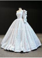 China 2021 Western Hot Selling Sparkles Bridal Dress Evening Party Frock Bridesmaid Gowns Plus Size Vestido De Noiva for sale