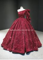 China 2021 Western Hot Selling Sparkles Bridal Dress Evening Party Frock Bridesmaid Gowns Plus Size Vestido De Noiva for sale