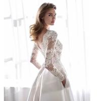 China 2021 Western Hot Selling Embroidery Add Satin Bridal Dress Evening Party Frock Bridesmaid Gowns Plus Size Vestido De Noiva for sale