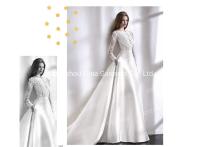 China 2021 Western Hot Selling Embroidery Add Satin Bridal Dress Evening Party Frock Bridesmaid Gowns Plus Size Vestido De Noiva for sale