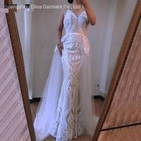 China 2021 Western Hot Selling Embroidery Lace Bridal Dress Sequined Mermaid Bridesmaid Gowns Plus Size Vestido De Noiva for sale