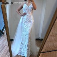 China 2021 Western Hot Selling Embroidery Lace Bridal Dress Sequined Mermaid Bridesmaid Gowns Plus Size Vestido De Noiva for sale
