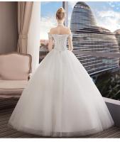 China 2021 New Western Strapless Hot Selling Bridal Dress Lace Wedding Dress Bride Gowns Trailing Vestido De Noiva for sale